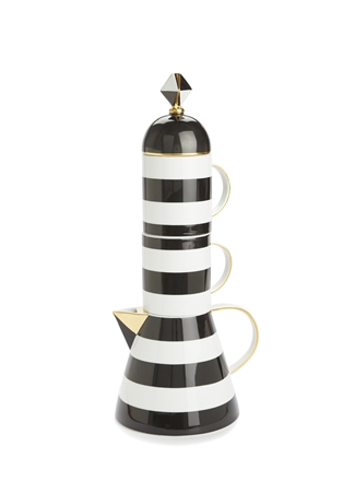 Vista Alegre Atlantis Siyah Beyaz Çizgili 3lü Porselen Kupa Seti Vista Alegre Atlantis Siyah Beyaz Çizgili 3lü Porselen Kupa Seti