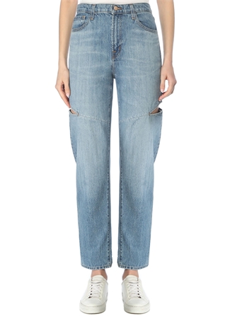 J Brand Kadın Kesim Detaylı Boyfriend Jean Pantolon Mavi 23 US
