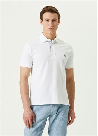 Etro Erkek Beyaz Polo Yaka T-shirt S EU