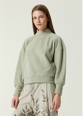 Beymen Club Kadın Mint Dik Yaka Polar Sweatshirt Mavi XS Beymen Club Kadın Mint Dik Yaka Polar Sweatshirt Mavi XS