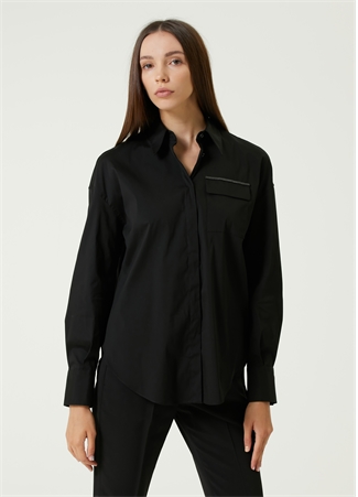 Brunello Cucinelli Kadın Siyah Cep Detaylı Gömlek XS EU Brunello Cucinelli Kadın Siyah Cep Detaylı Gömlek XS EU