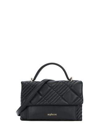 Divarese Kadın Siyah Kapitoneli Omuz Çantası EU