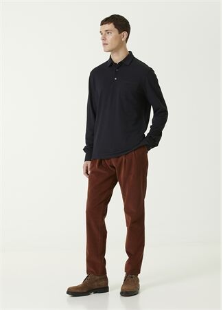 Palzileri Lab Erkek Kahverengi Çift Pilili Kadife Pantolon 46 IT