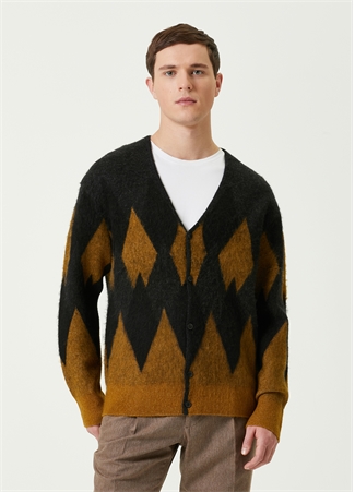 Allsaints Erkek Sigurd Siyah V Yaka Jakarlı Hırka XS EU