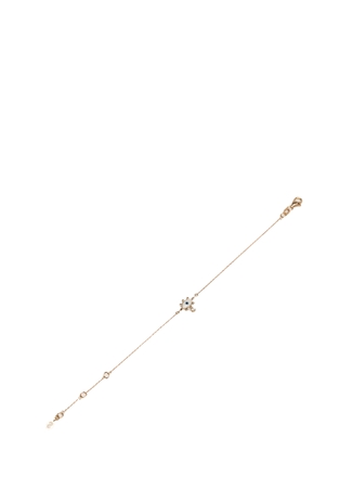 Collection-Selda Jewellery Kadın Göz Beyaz Mineli Pırlantalı Altın Rengi Bileklik EU