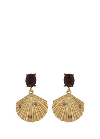 Aden Newyork Kadın Camilla Gold İstiridye Formlu Küpe Altın Rengi M EU Aden Newyork Kadın Camilla Gold İstiridye Formlu Küpe Altın Rengi M EU