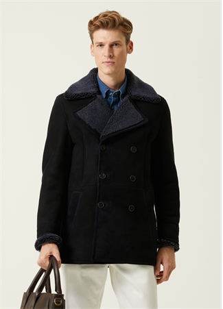 Beymen Collection Erkek Lacivert Shearling Detaylı Süet Kaban Mavi 48 IT Beymen Collection Erkek Lacivert Shearling Detaylı Süet Kaban Mavi 48 IT