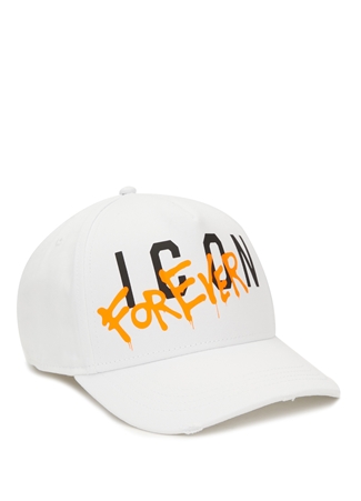 Dsquared2 Erkek Icon Beyaz Turuncu Logo Detaylı Şapka EU Dsquared2 Erkek Icon Beyaz Turuncu Logo Detaylı Şapka EU
