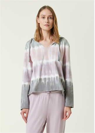 Splendid Kadın Pembe Kapüşonlu Batik Desenli Sweatshirt XS EU Splendid Kadın Pembe Kapüşonlu Batik Desenli Sweatshirt XS EU