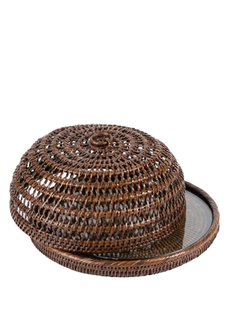 Aloha Life Kahverengi Hasır Servis Tabağı Çok Renkli