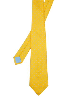 Tino Cosma Erkek Sarı Desenli İpek Kravat EU Tino Cosma Erkek Sarı Desenli İpek Kravat EU