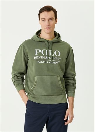 Polo Ralph Lauren Erkek Haki Kapüşonlu Logolu Sweatshirt S EU Polo Ralph Lauren Erkek Haki Kapüşonlu Logolu Sweatshirt S EU