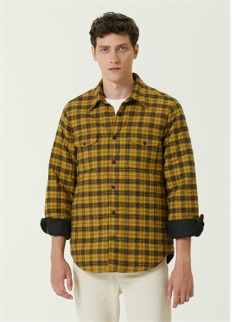 Aspesi Erkek Sarı Ekose Desenli İngiliz Yaka Dış Gömlek L EU Aspesi Erkek Sarı Ekose Desenli İngiliz Yaka Dış Gömlek L EU