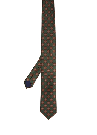Corneliani Erkek Yeşil Desenli İpek Kravat EU Corneliani Erkek Yeşil Desenli İpek Kravat EU