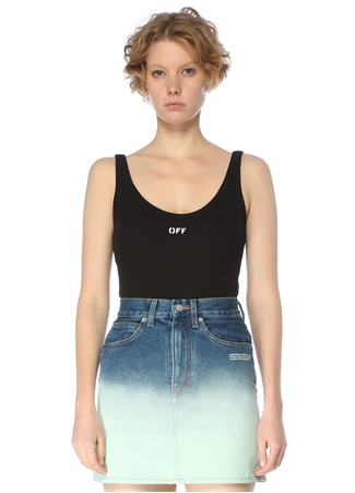 Off-White Kadın Siyah U Yaka Askılı Body 38 IT