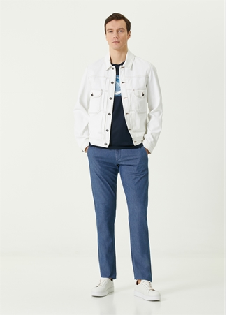 Canali Erkek Mavi Beli Kordonlu Jean Pantolon 48 IT Canali Erkek Mavi Beli Kordonlu Jean Pantolon 48 IT