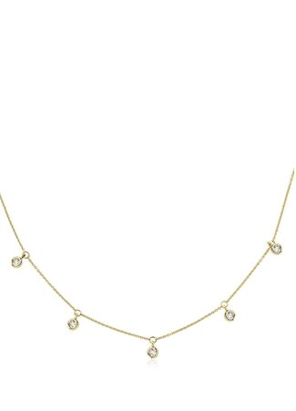 Collection-Pimiento Kadın Pırlanta Detaylı Altın Rengi Kolye EU