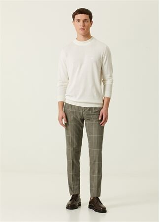 Pal Zileri Erkek Kahverengi Ekose Desenli Pilili Pantolon Siyah 48 IT