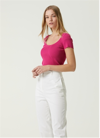 Beymen Collection Kadın Şeftali Kayık Yaka Kısa Kol Triko Pembe M Beymen Collection Kadın Şeftali Kayık Yaka Kısa Kol Triko Pembe M