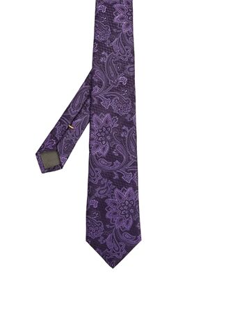 Canali Erkek Mor Karışık Desenli İpek Kravat EU