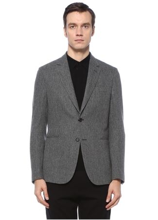 Paul Smith Erkek Gri Kelebek Yaka Yün Ceket 46 IT