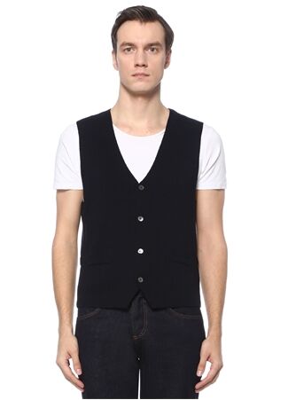 Beymen Collection Erkek Lacivert V Yaka Yün Yelek XL EU