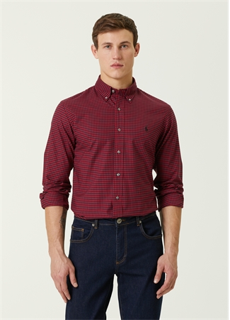 Polo Ralph Lauren Erkek Bordo Siyah Pötikareli Gömlek S EU Polo Ralph Lauren Erkek Bordo Siyah Pötikareli Gömlek S EU