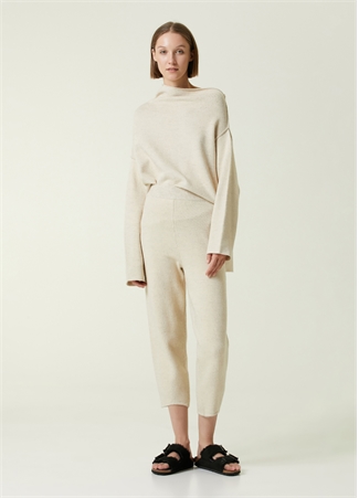 Camilla and Marc Kadın Ekru Crop Triko Pantolon Bej S EU Camilla and Marc Kadın Ekru Crop Triko Pantolon Bej S EU