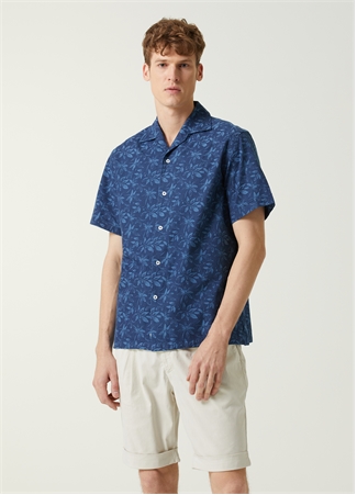 Beymen Collection Erkek Leisure Fit Mavi Kamp Yaka Çiçek Desenli Gömlek 42 IT Beymen Collection Erkek Leisure Fit Mavi Kamp Yaka Çiçek Desenli Gömlek 42 IT