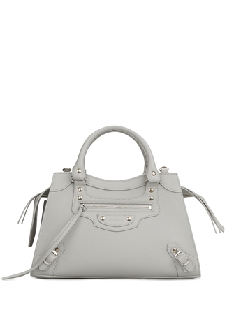 Balenciaga Kadın Classic Gri Logolu Deri Omuz Çantası EU Balenciaga Kadın Classic Gri Logolu Deri Omuz Çantası EU