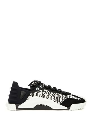 Dolce&Gabbana Erkek NS Siyah Beyaz Logo Baskılı Sneaker 40 EU