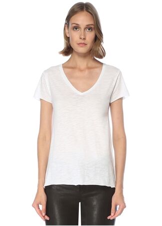 American Vintage Kadın Jacksonville Beyaz V Yaka T-shirt S EU American Vintage Kadın Jacksonville Beyaz V Yaka T-shirt S EU