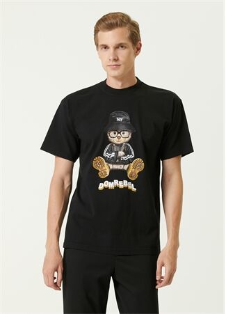 Domrebel Erkek Bear Box Siyah Figür Baskılı T-shirt S EU