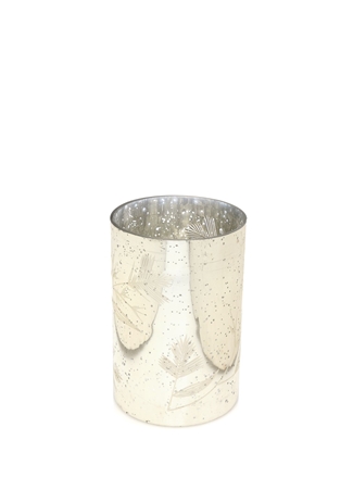 Bloomingville Beyaz Mikro Desenli Cam Mumluk Gri Bloomingville Beyaz Mikro Desenli Cam Mumluk Gri