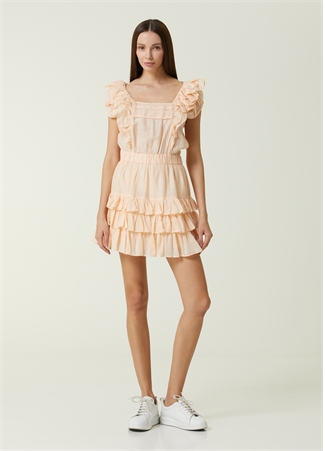 Love Shack Fancy Kadın Sarı Fırfırlı Mini Elbise 6 US Love Shack Fancy Kadın Sarı Fırfırlı Mini Elbise 6 US