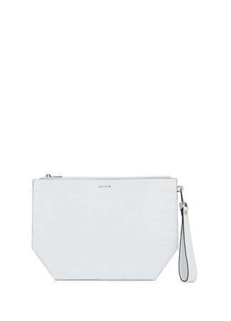 Beymen Kadın Aden Beyaz Krokodil Dokulu Deri El Portföyü EU