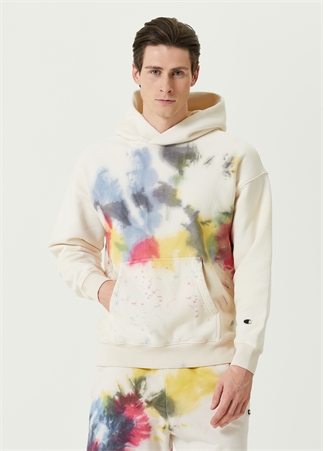 Champion Erkek Bej Kapüşonlu Batik Desenli Sweatshirt S Eu Champion Erkek Bej Kapüşonlu Batik Desenli Sweatshirt S Eu