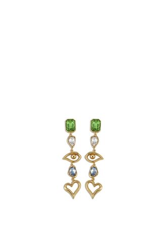 Ninon Kadın Eye Love Taşlı Altın Rengi Kaplama Küpe EU