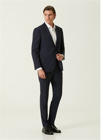 Network Erkek Slim Fit Lacivert Yün Takım Elbise 46-6N EU