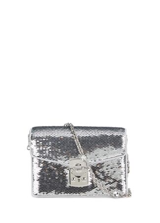 Miu Kadın Silver Payetli Deri Çanta Gri EU Miu Kadın Silver Payetli Deri Çanta Gri EU