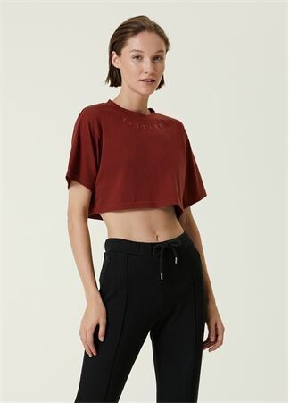 Bassigue Kadın High Density Kahverengi Crop T-shirt L EU