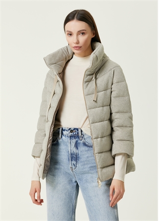 Herno Kadın Oversize Taş Dik Yaka Puff Mont Gri 40 It Herno Kadın Oversize Taş Dik Yaka Puff Mont Gri 40 It