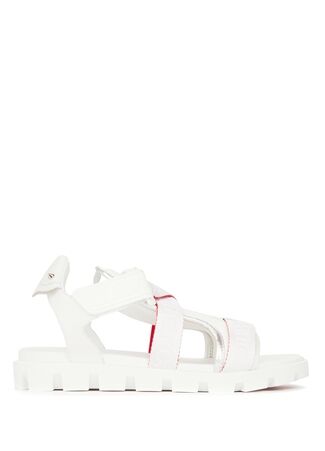 Christian Louboutin Kadın Velcrissimo Silver Sandalet Beyaz 36 EU
