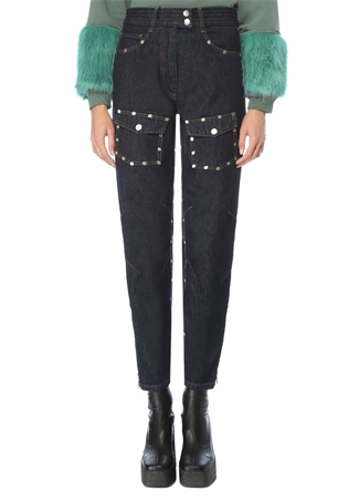 Dries Van Noten Kadın Lacivert Trok İşlemeli Dar Paça Jean Pantolon 40 FR Dries Van Noten Kadın Lacivert Trok İşlemeli Dar Paça Jean Pantolon 40 FR