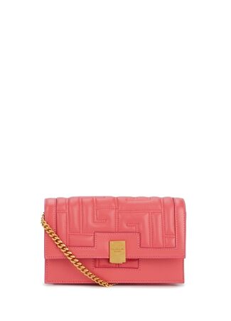 Balmain Kadın Pembe Logo Dokulu Deri Çanta EU