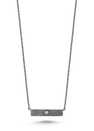 Emre Osmanlar Kadın Drop Me a Line Uno Pırlantalı Gümüş Rengi Kolye Gri EU