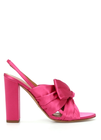 Pura Lopez Kadın Şeftali Geometrik Bantlı Deri Sandalet Pembe 36 EU