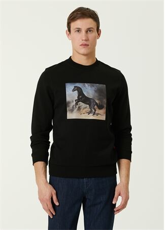 John Frank Erkek Cool Siyah Fotoğraf Baskılı Sweatshirt S EU John Frank Erkek Cool Siyah Fotoğraf Baskılı Sweatshirt S EU