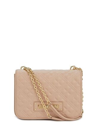 Love Moschino Kadın Bej Logolu Omuz Çantası Pembe EU