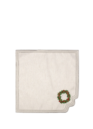 Golden Table Home Christmas Yaprak Nakışlı 4lü Peçete Seti Gri Golden Table Home Christmas Yaprak Nakışlı 4lü Peçete Seti Gri